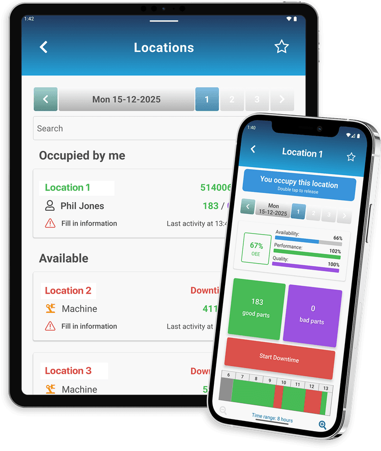 OEE Tools delivers OEE results to your desktop and mobile in real time